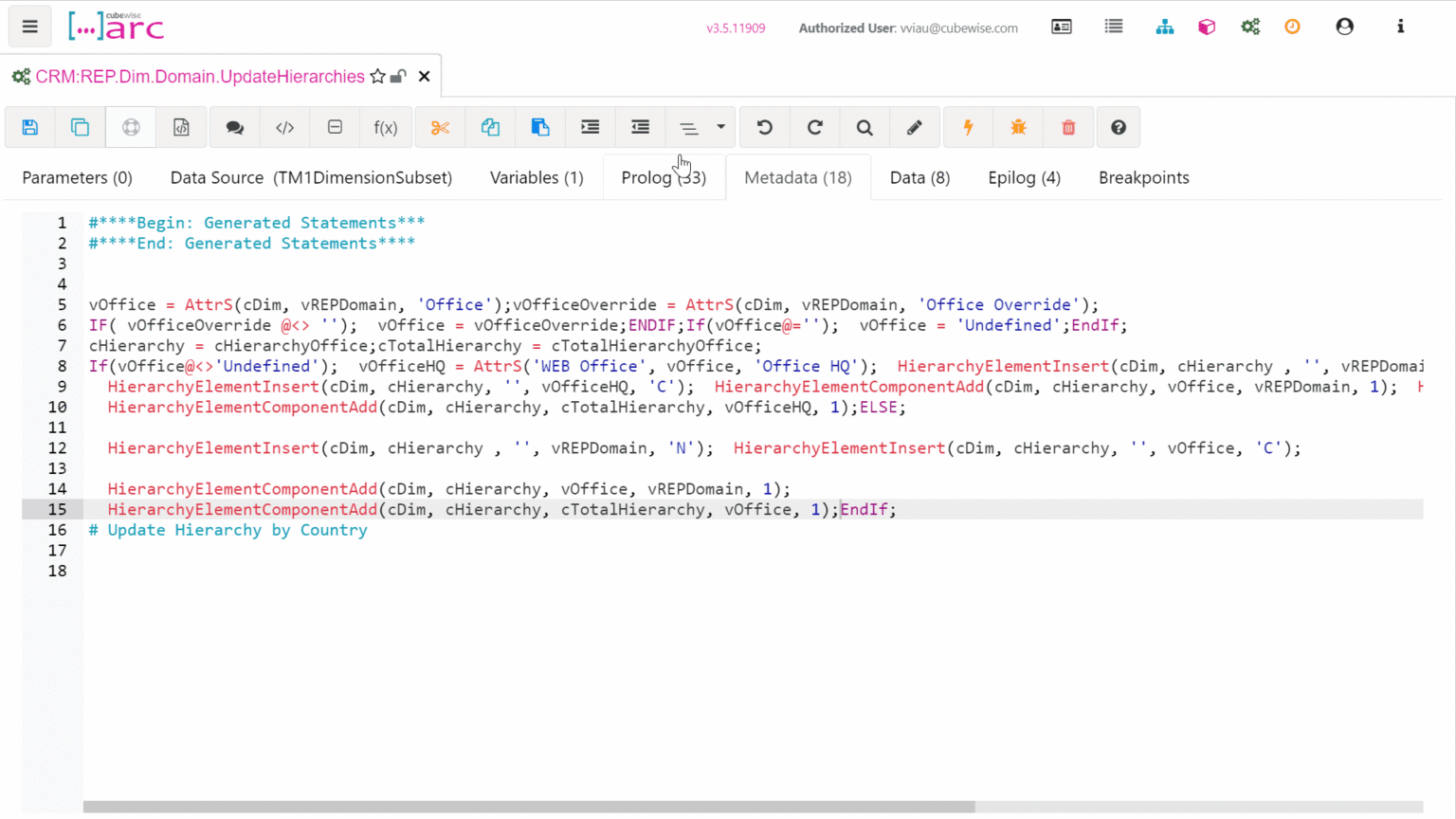 Code Formatting for TM1 with Arc