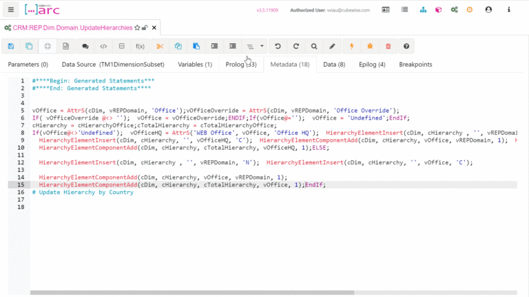Code Formatting for TM1 with Arc
