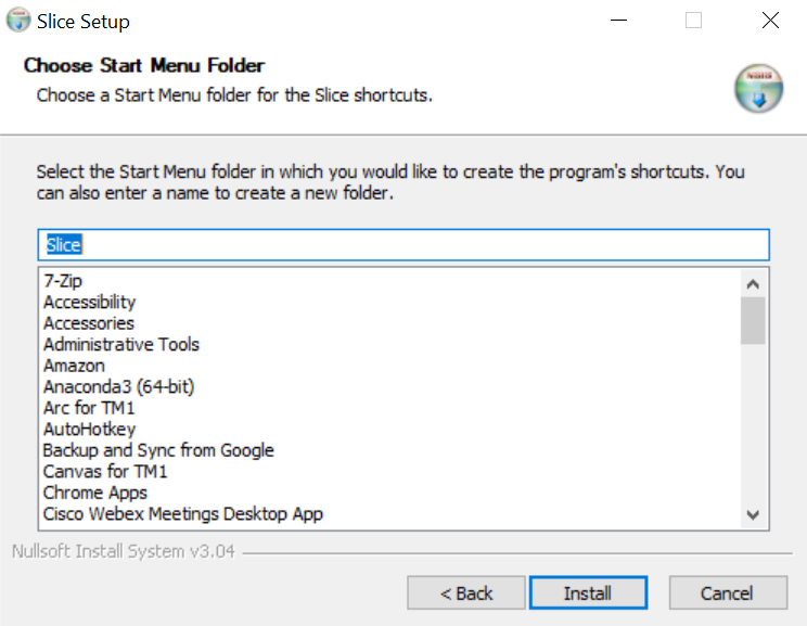 Installing Slice with the installer