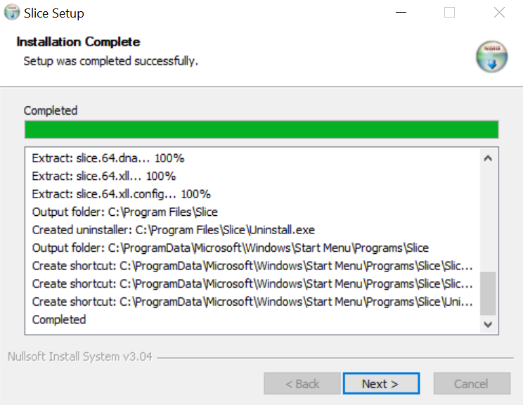 Installing Slice with the installer