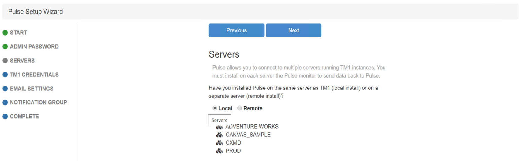 Setup Wizard (Pulse v6 and v7)