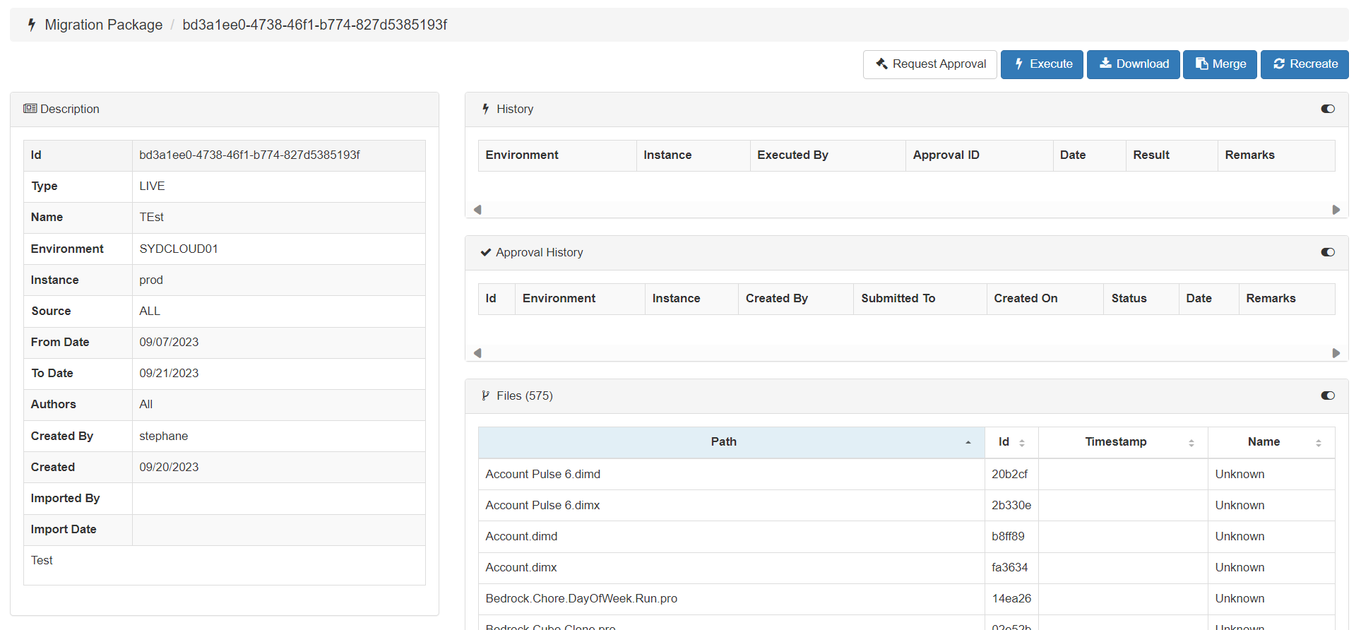 Enabling the approval requests feature to run a migration.