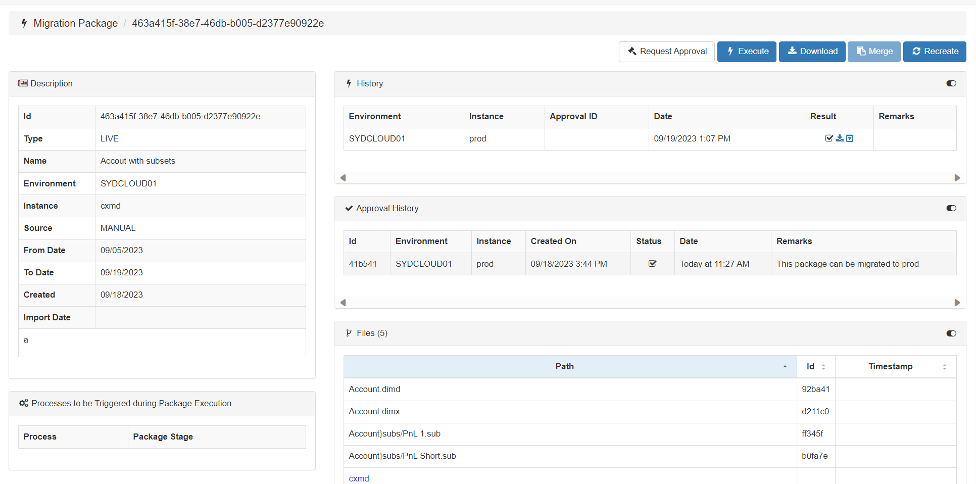 Enabling the approval requests feature to run a migration.